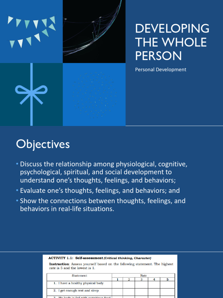 Quarter 3 Week 2 Developing The Whole Person | PDF