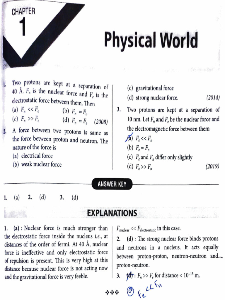 Kcet Chapterwise MTG Physics With Solutions | PDF | Nuclear Force | Force