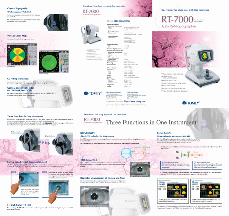 Tomey RT-7000 Auto Ref-Topographer | PDF | Human Eye | Ophthalmology