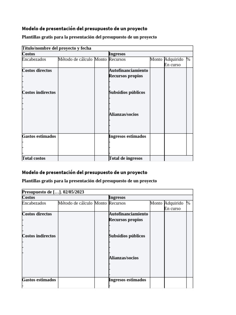 Presupuesto. 1 | PDF | Presupuesto | Informática