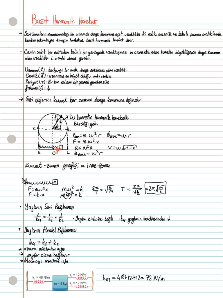 Basit Harmonik Hareket & Dalga Mekaniği | PDF