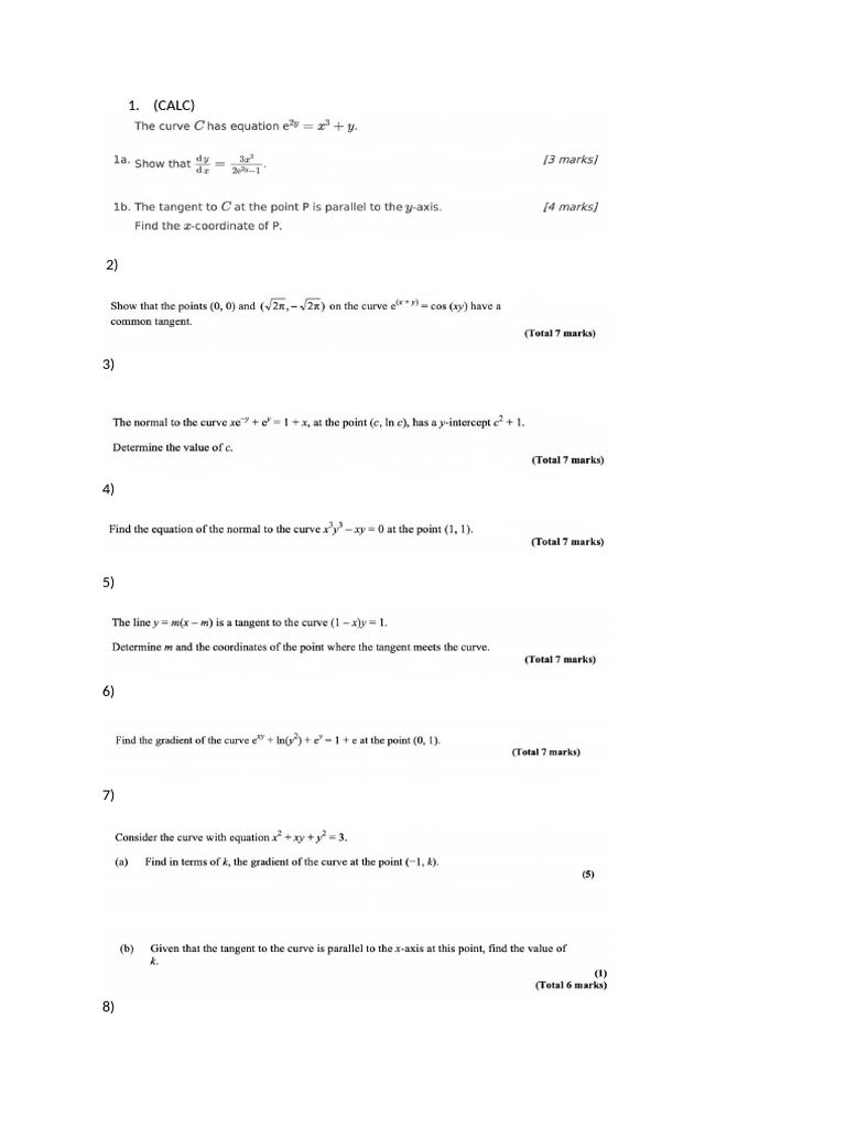 HW (Implicit differentiation) | PDF