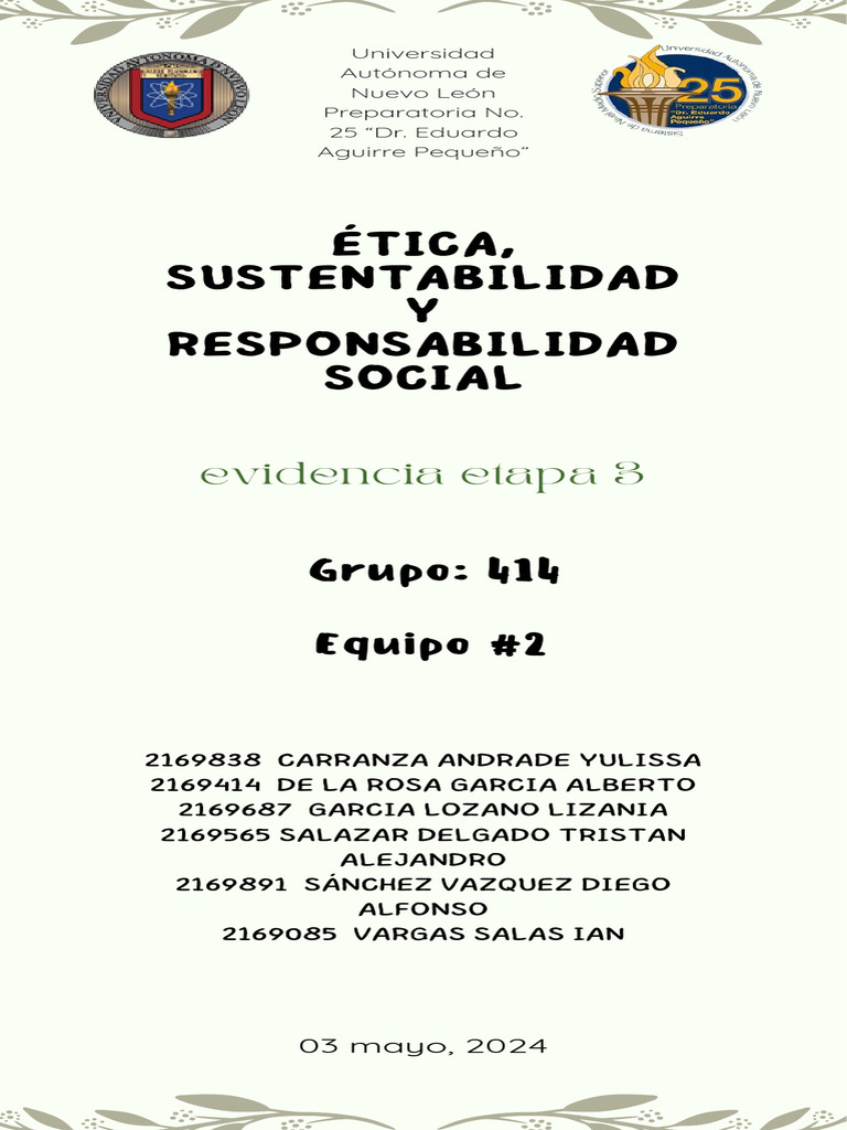 EQ2 EV3 ESyRS | PDF | Sustentabilidad | Entorno natural