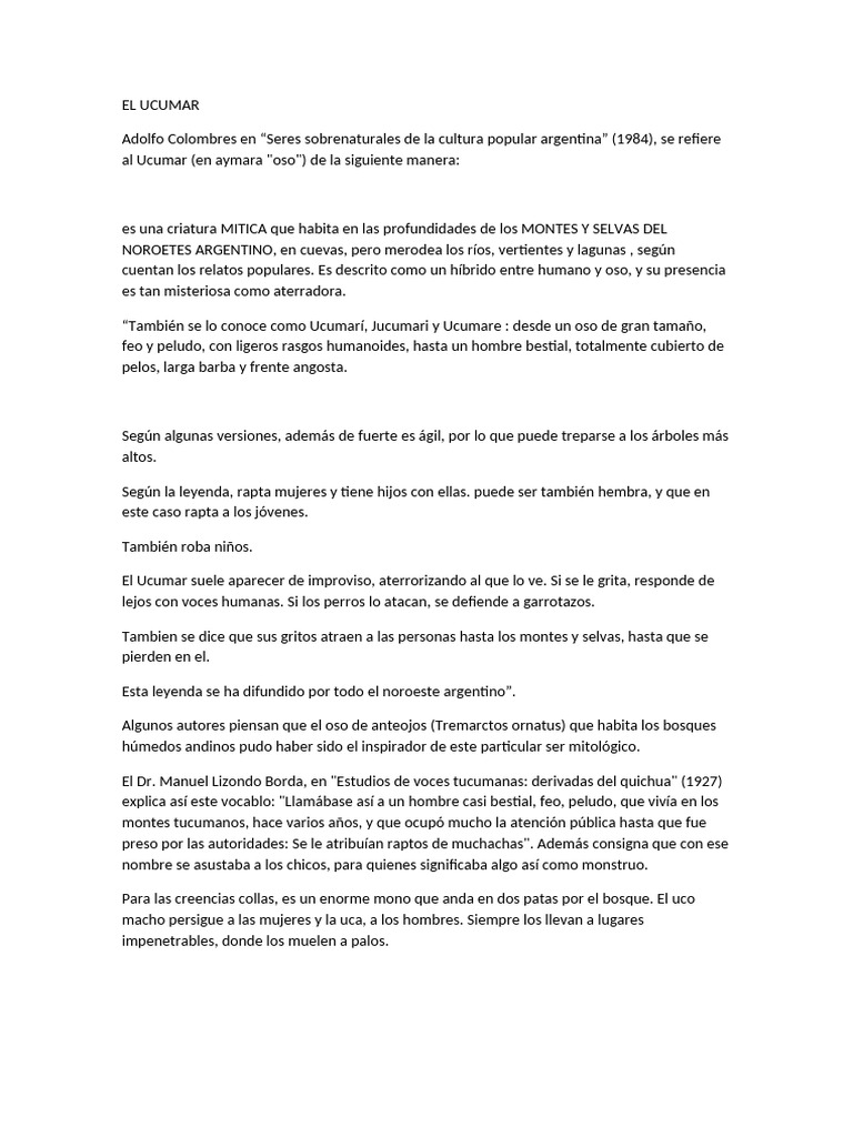 El Ucumar | PDF
