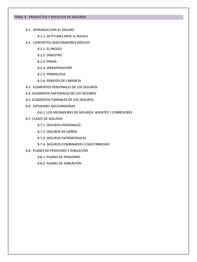 Productos y Servicios de Seguros: Guía Completa | PDF | Seguro | Póliza ...
