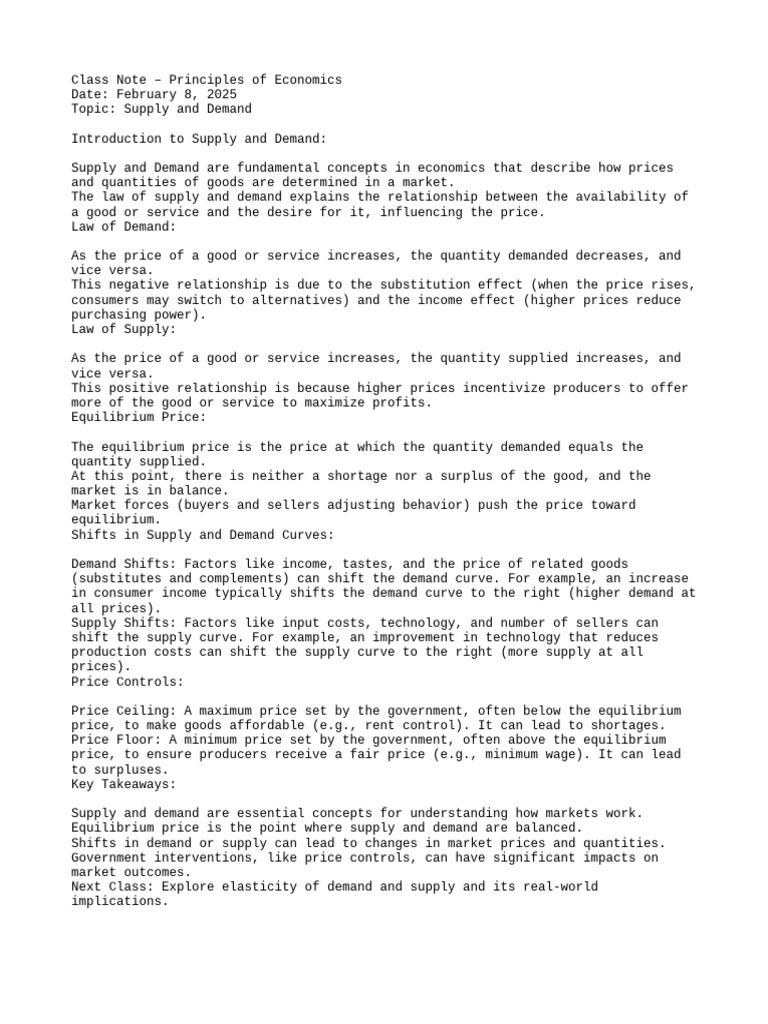 Understanding Supply and Demand Principles | PDF | Demand | Supply And ...