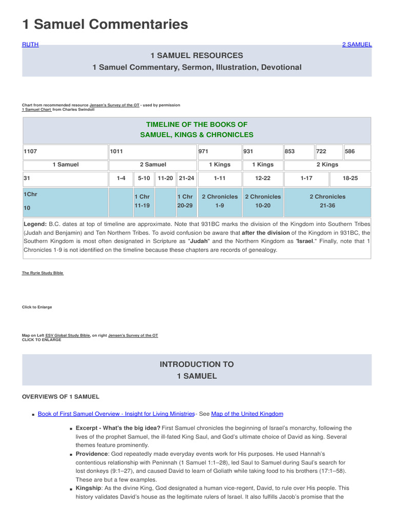 1 Samuel Commentaries | PDF | Saul | David