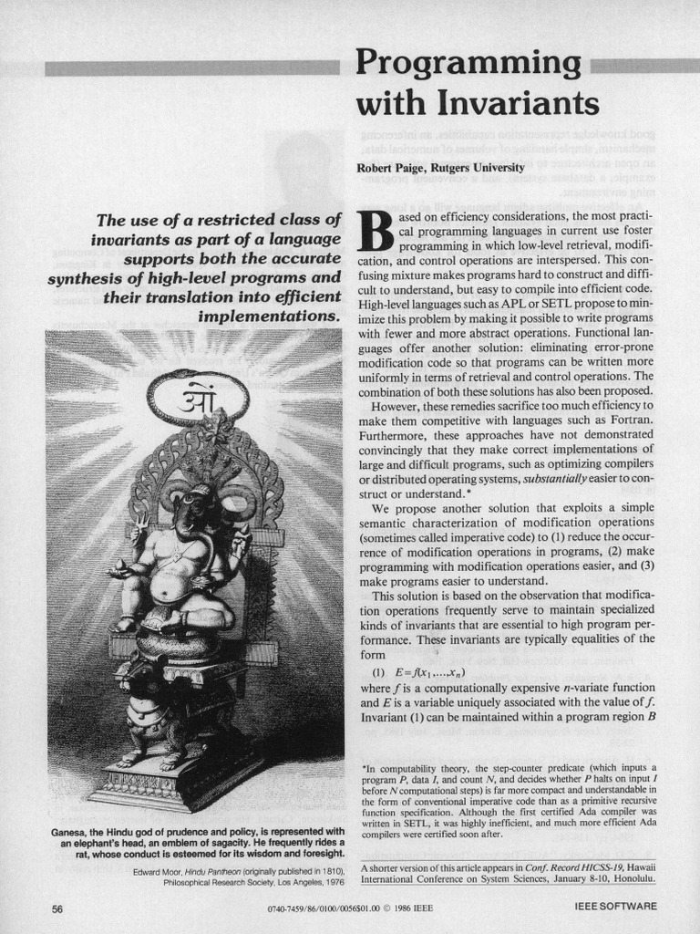 programming_with_invariants__1986 | PDF | Computer Programming | Invariant (Mathematics)