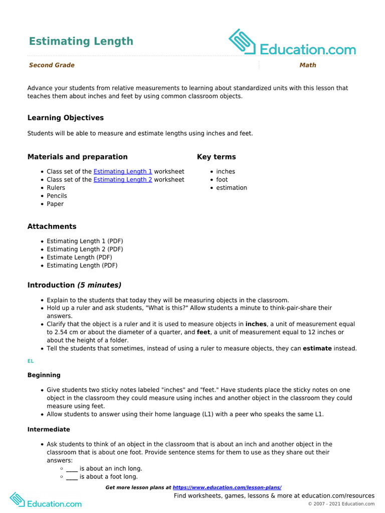 Usr Local SRC Education - Com Files Static Lesson-Plans Whats-The-Length Whats-The-Length | PDF ...