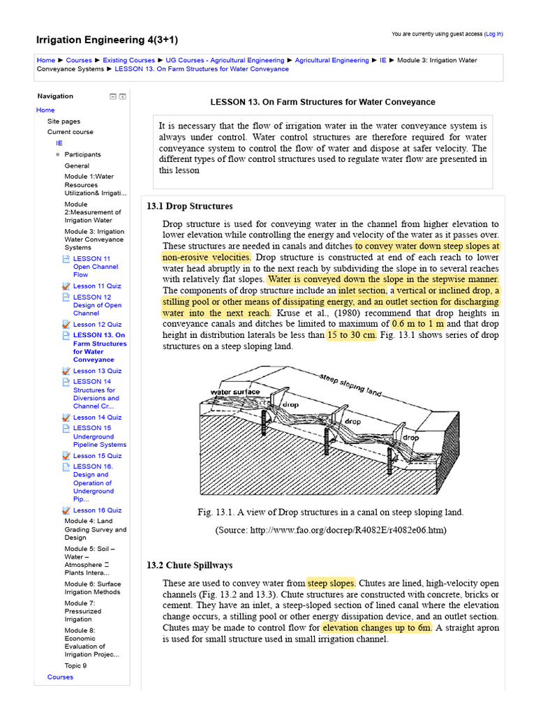 UNIT 2 - LESSON 13. On Farm Structures For Water Conveyance | PDF ...
