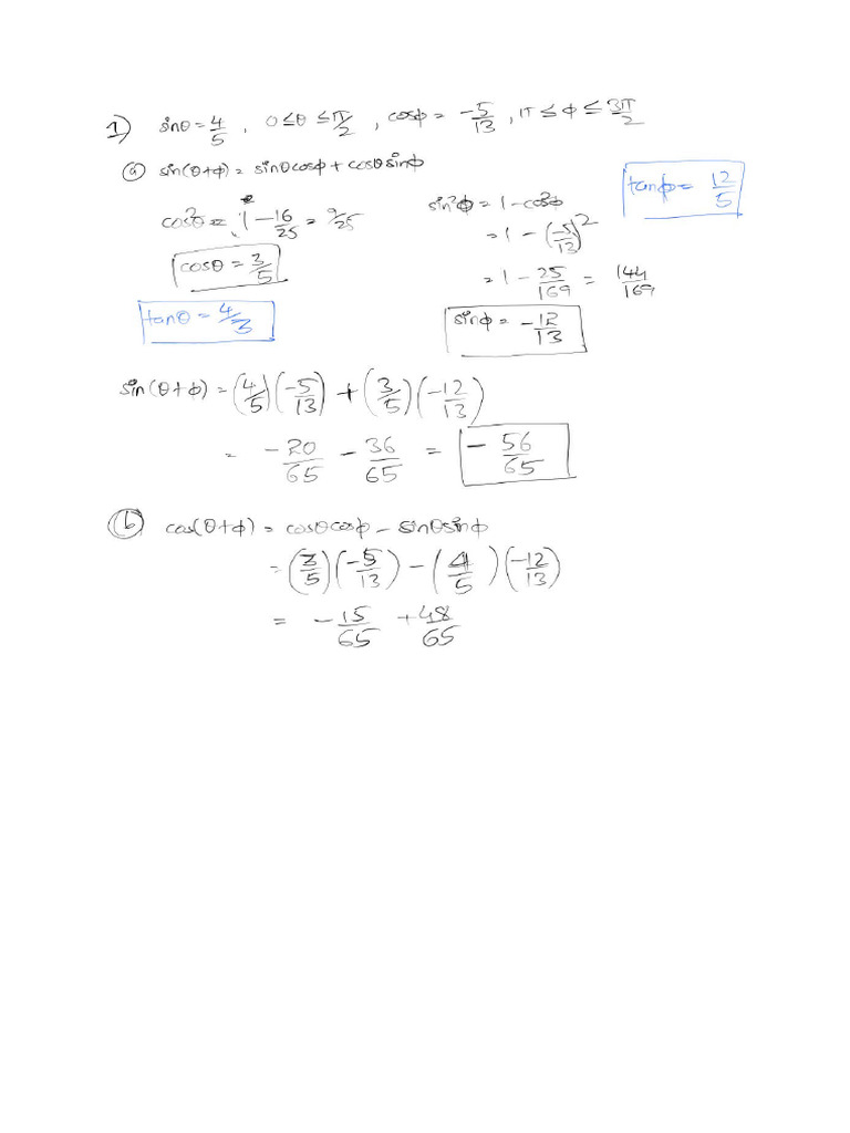 (MS) HW (Comp and Double Angle Identities) | PDF