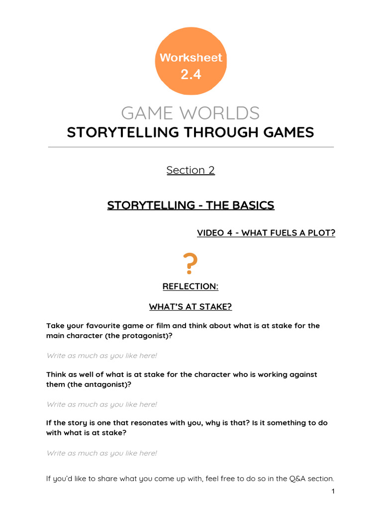 2.4 STORYTELLING - THE BASICS - Worksheet PDF | PDF
