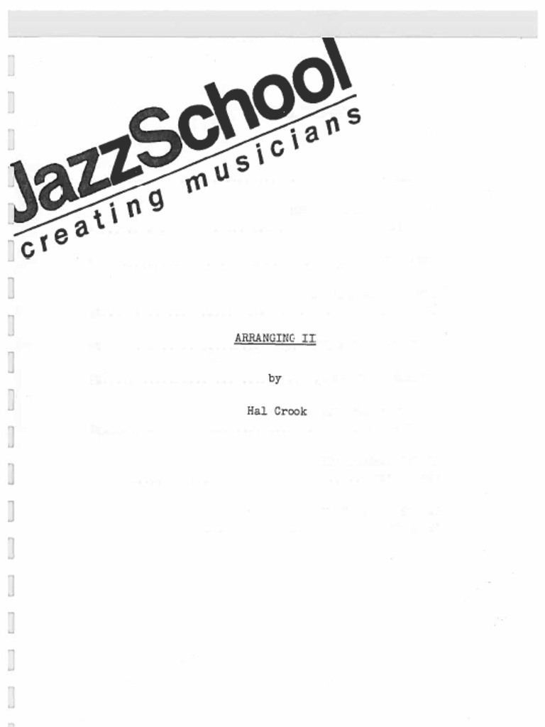 Arranging 2 Hal Crook | PDF