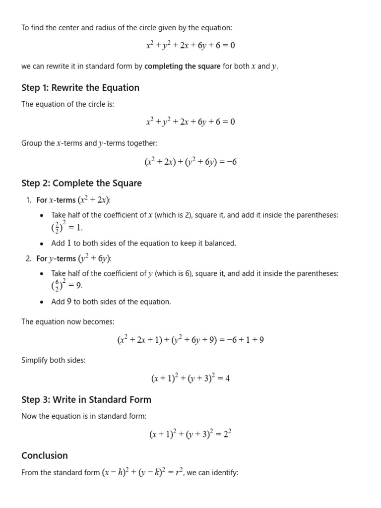 Circle Example 2 | PDF