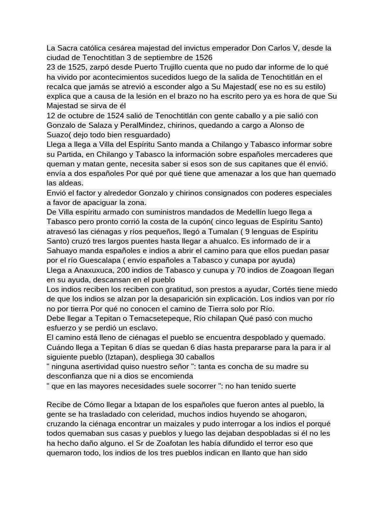 Quinta Carta | PDF | Hernán Cortés