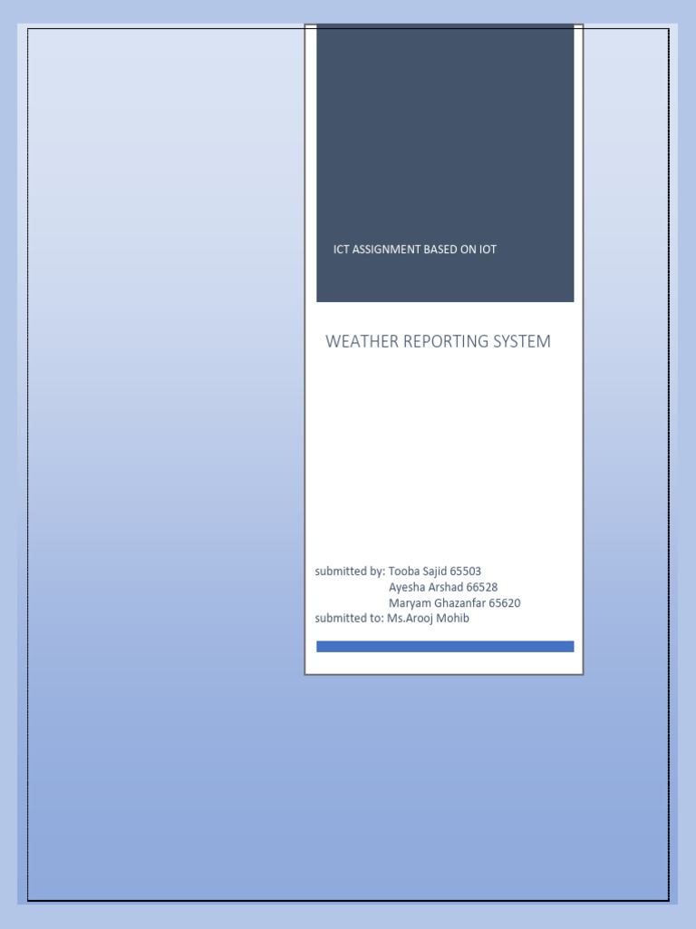 'Weather Reporting System Based On IOT 2' With You | PDF | Internet Of ...