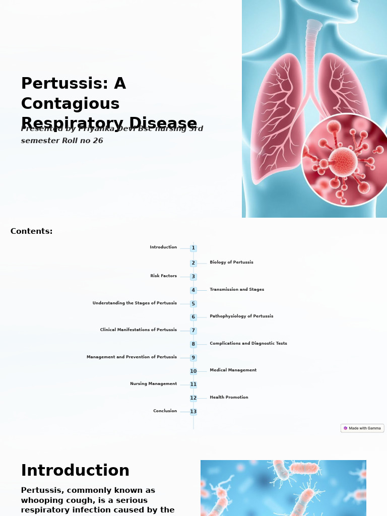 Pertussis A Contagious Respiratory Disease | PDF | Vaccination | Animal Diseases