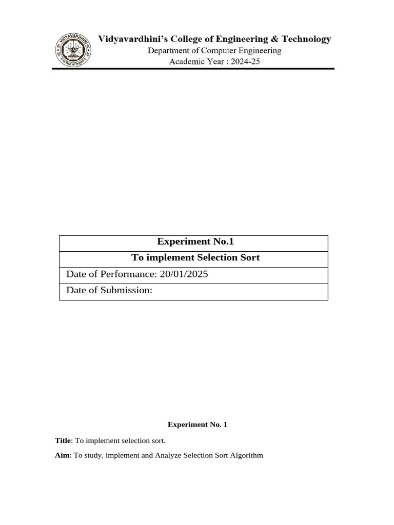 SE Sem IV AoA Lab Experiment 1 202425 | PDF | Computing | Computer Science