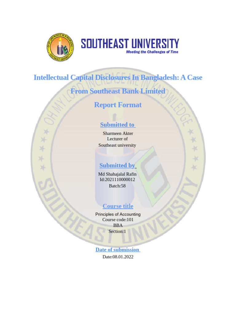 Intellectual Capital Disclosures in Bangladesh | PDF | Intangible Asset ...