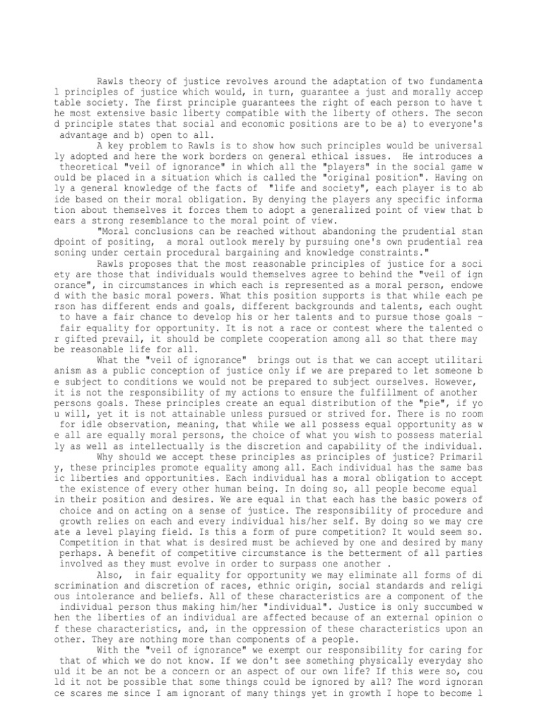 Rawls Veil of Ignorance | John Rawls | Stereotypes