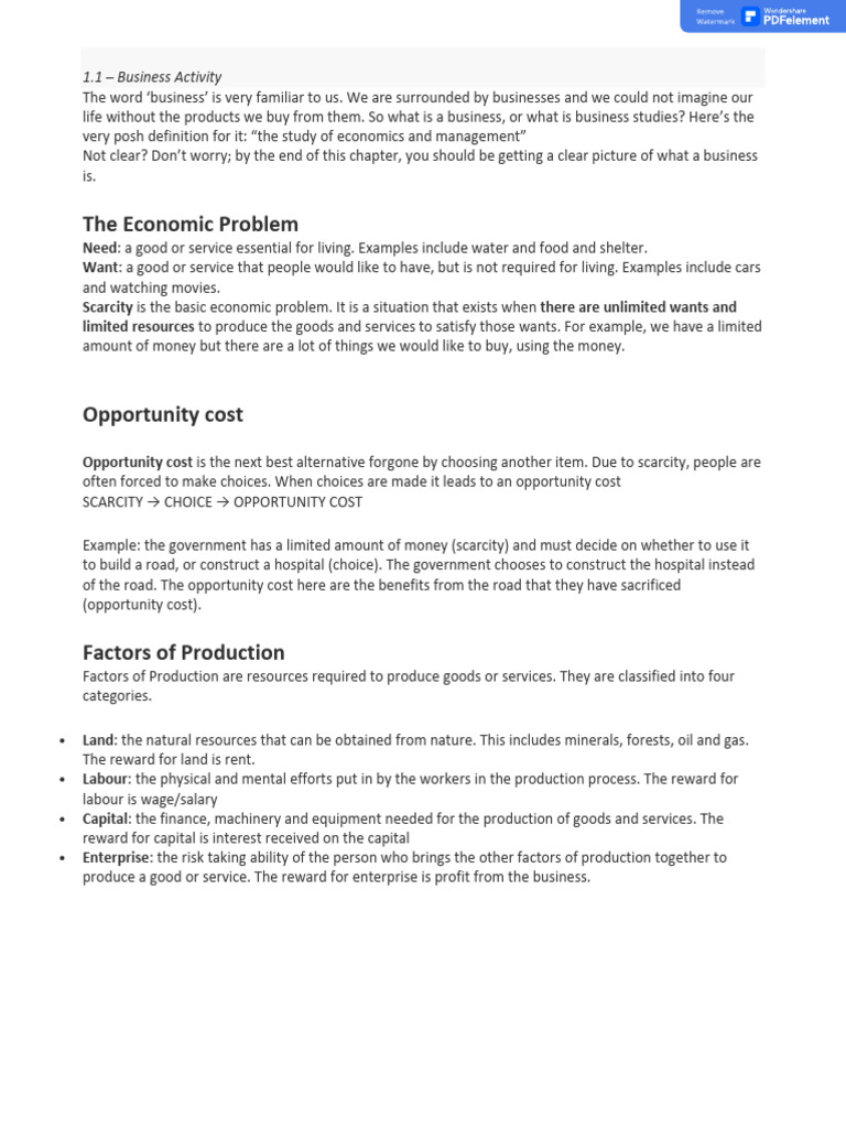 The Economic Problem: Need Want Scarcity There Are Unlimited Wants and ...