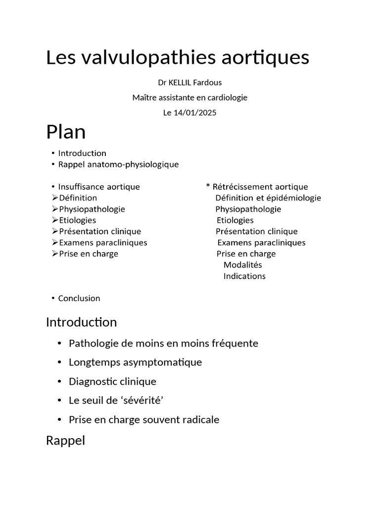 Hyperpulsatilité dans les valvulopathies aortiques | PDF | Système ...