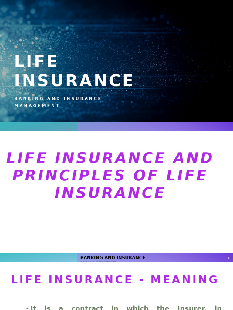 2 Life Insurance Principles | PDF | Life Insurance | Insurance