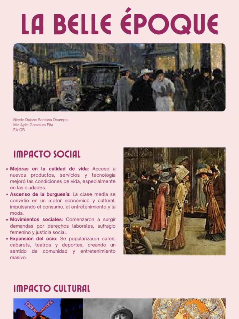 Impacto Cultural y Social de la Belle Époque | PDF | Art Nouveau ...