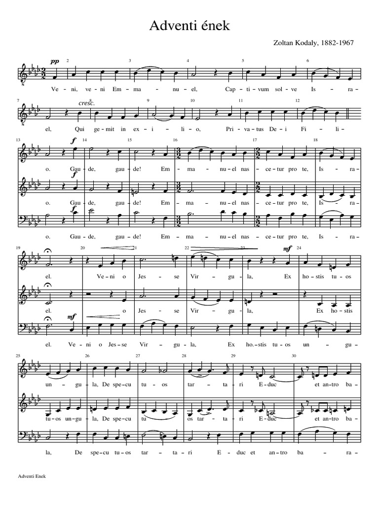 Zoltan Kodaly - Adventi Enek | PDF