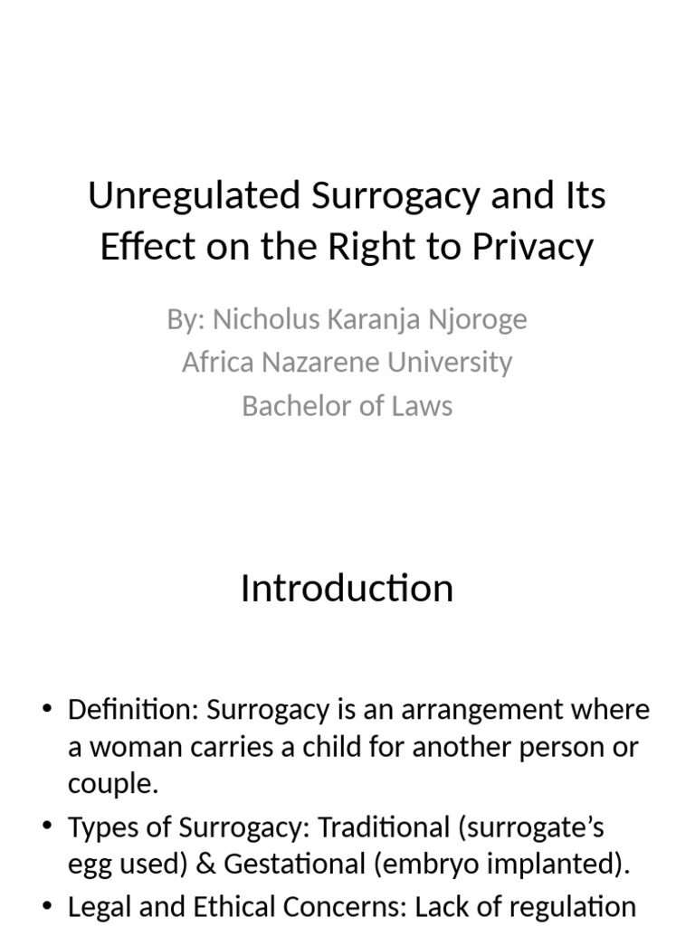 Surrogacy Presentation Detailed | PDF | Surrogacy | Justice