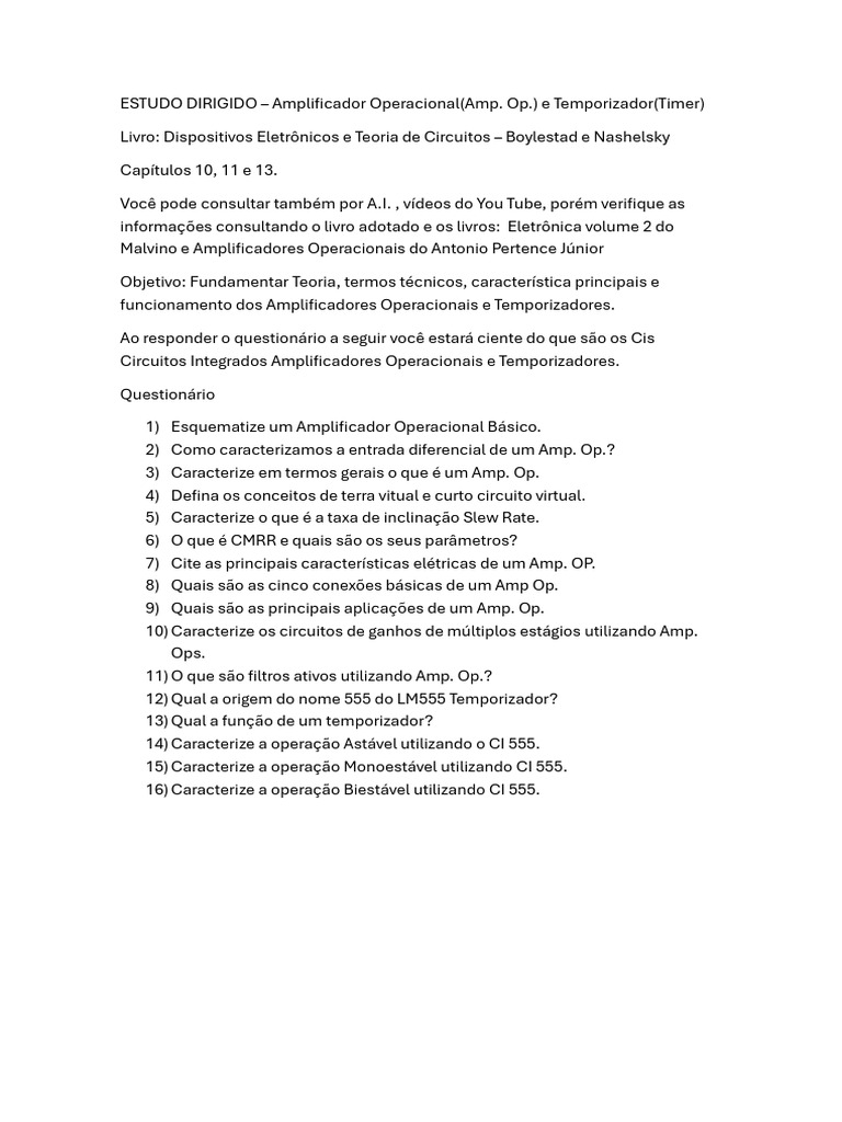 Estudo Dirigido Amp Op | PDF
