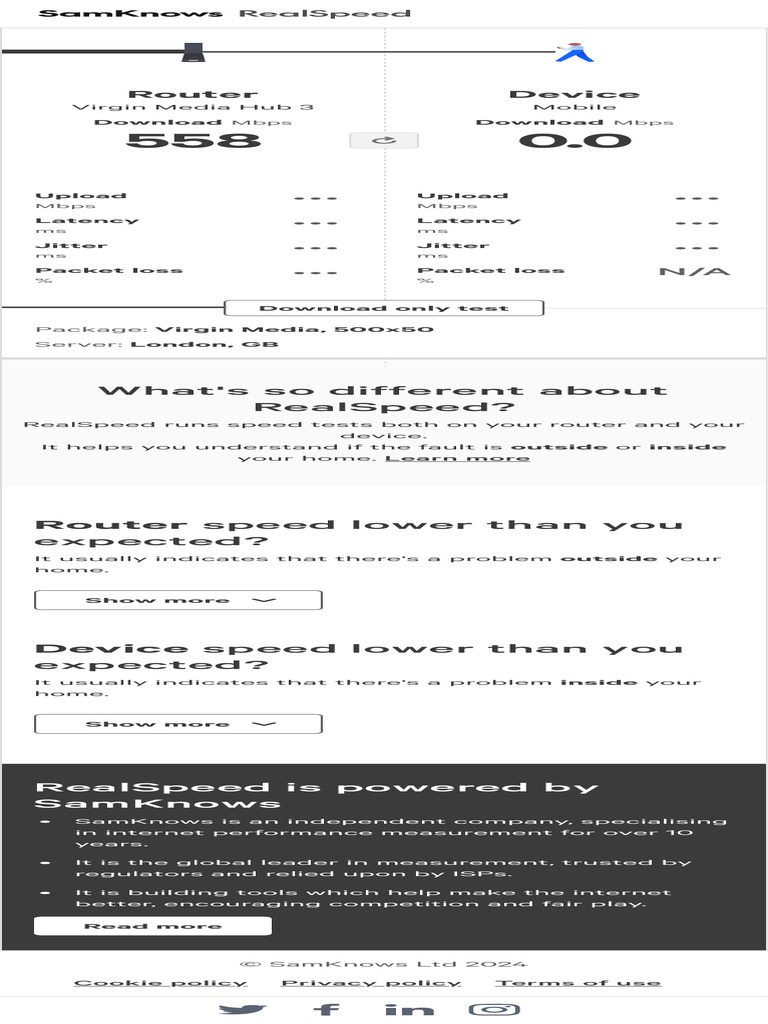 RealSpeed - SamKnows | PDF