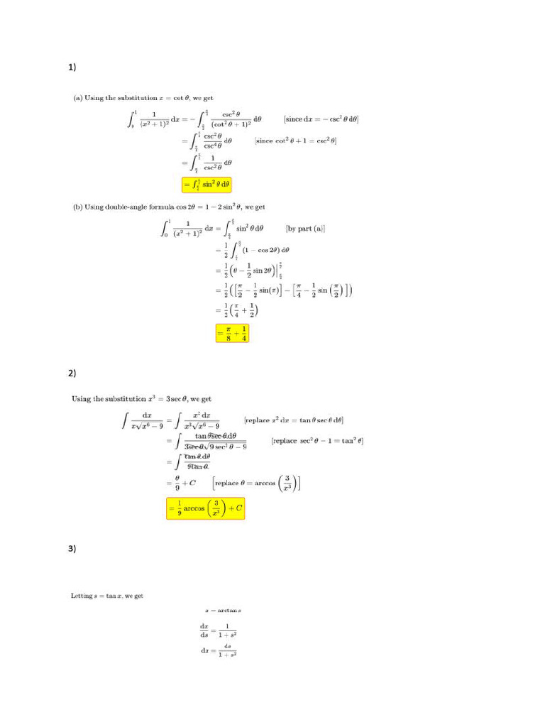 (MS) HW (Definite Integration) | PDF
