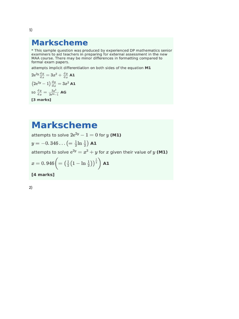 (MS) HW (Implicit Differentiation) | PDF