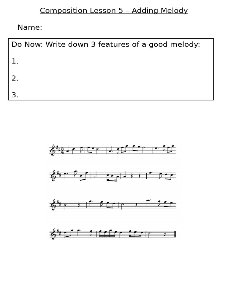 Composing Lesson 5 - Worksheet | PDF