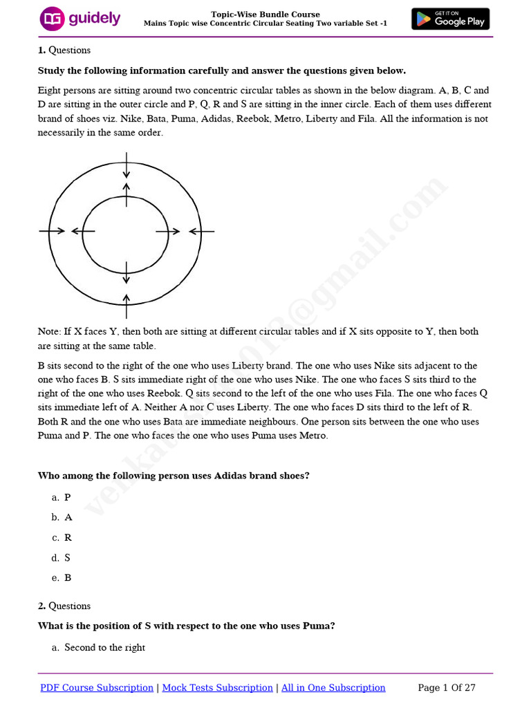 Concentric Circular Arrangement - Two Variable | PDF