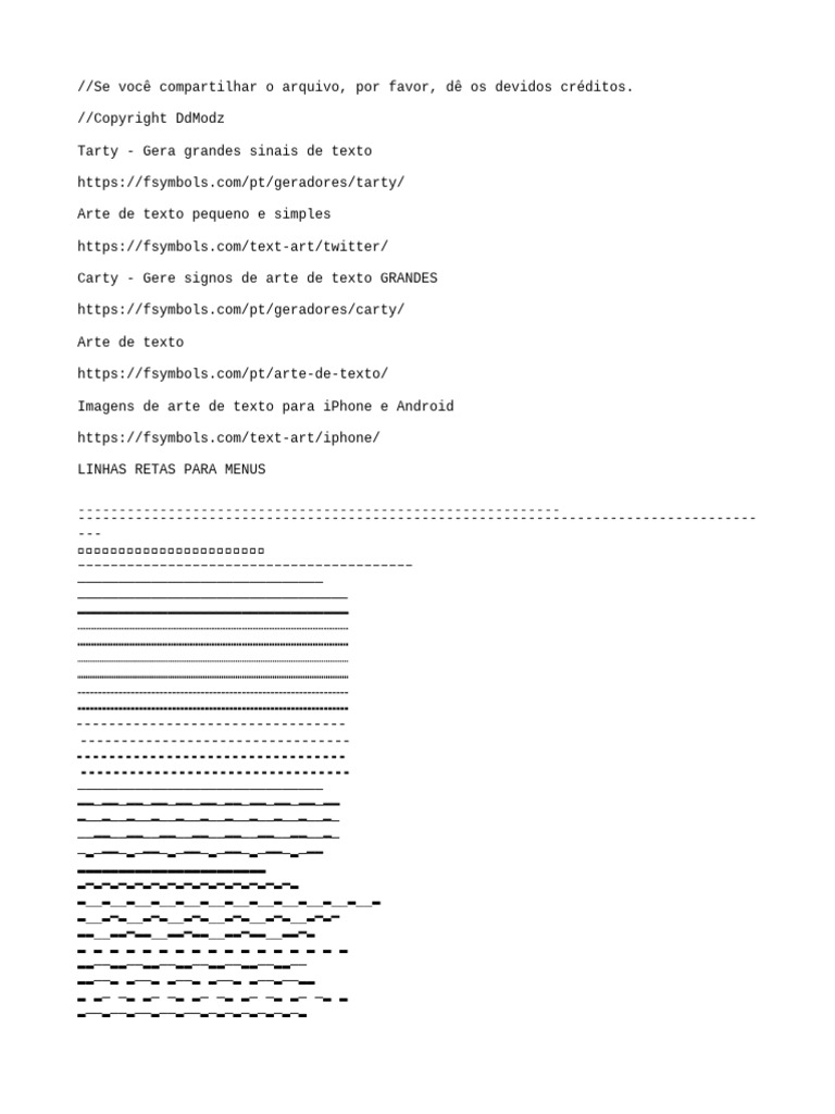 Linhas e Base de Menus Prontos (By DdModz) | PDF