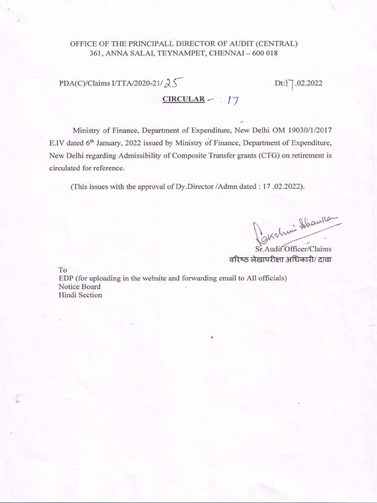 Retirement Circular For CTG | PDF