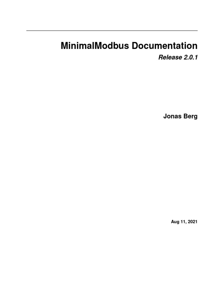 Minimalmodbus Readthedocs Io en Master | PDF | Integer (Computer ...