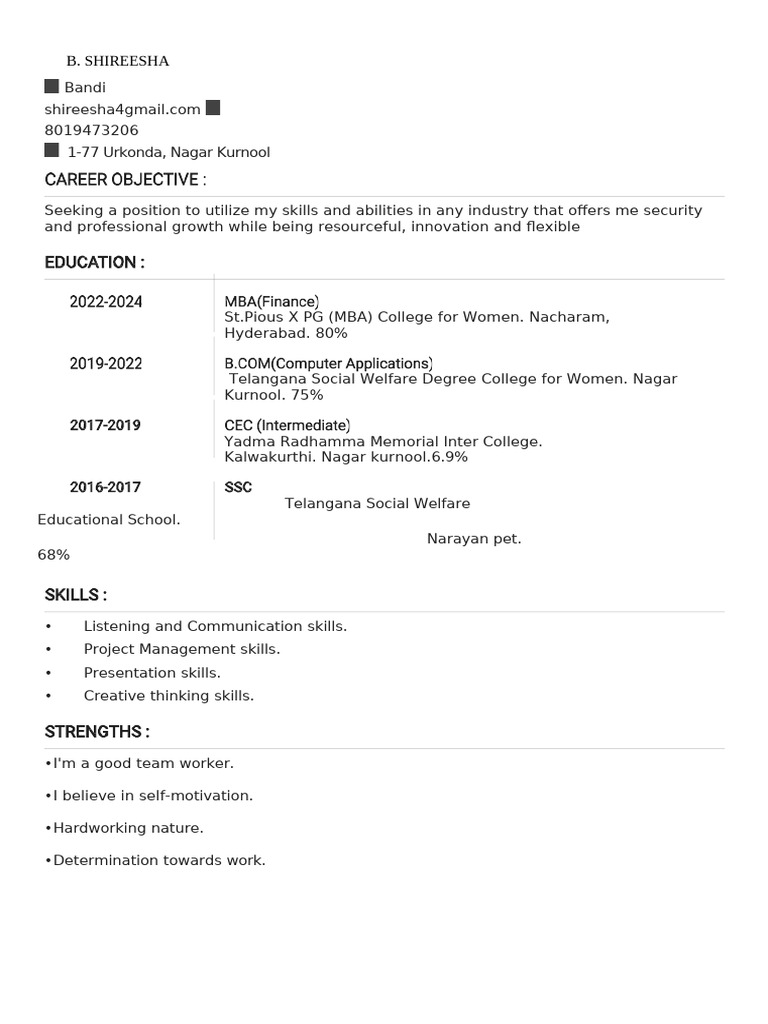 Siri Resume-1 | PDF
