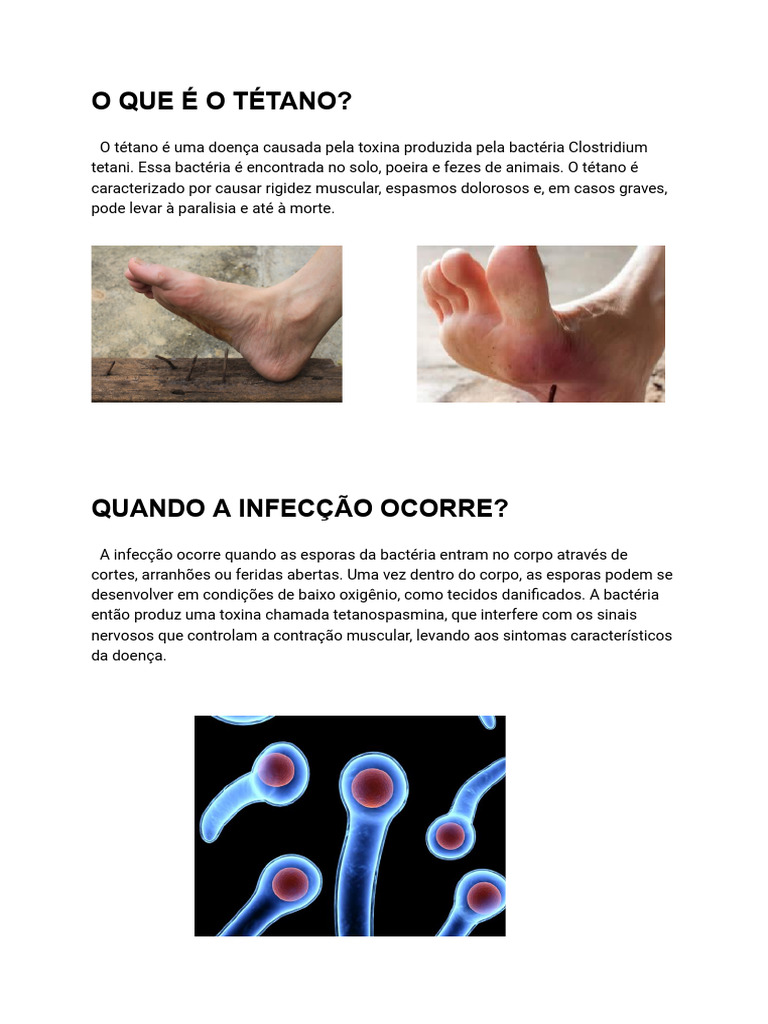 Tétano: Sintomas, Tratamento e Prevenção | PDF | Remédio ...