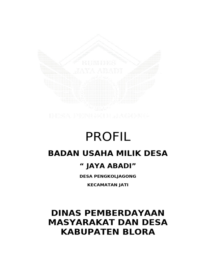 Profil BUMDes Jaya Abadi Pengkoljagong | PDF