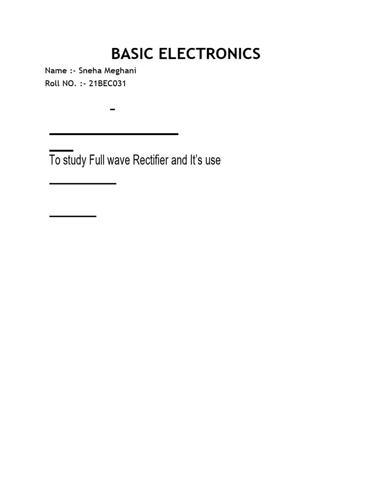 BASIC ELECTRONIC Exp3 | PDF