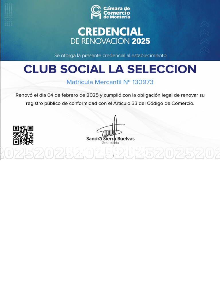 Credential CCM 2025 130973 | PDF