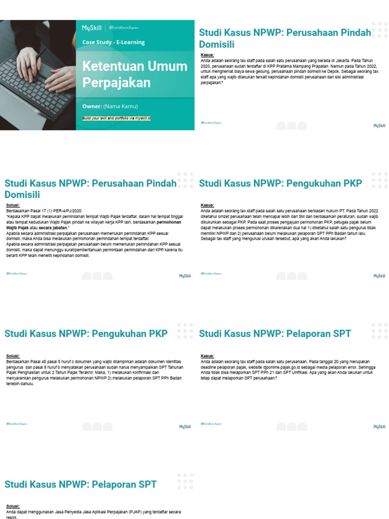 Case Study 1. Ketentuan Umum Perpajakan | PDF