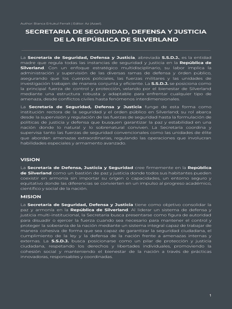 Seguridad y Defensa en Silverland | PDF | Valores | Policía