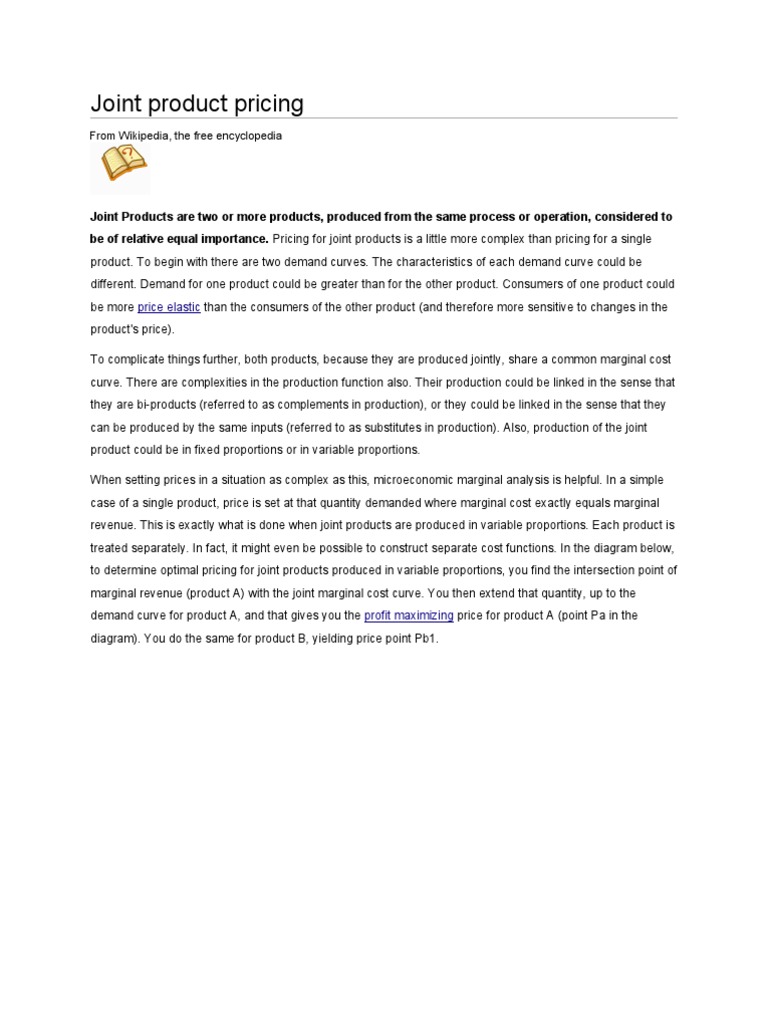 Joint Product Pricing | PDF | Demand | Economic Theories