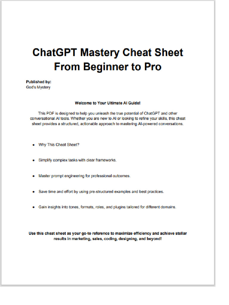 ChatGPT Mastery Cheat Sheet | PDF