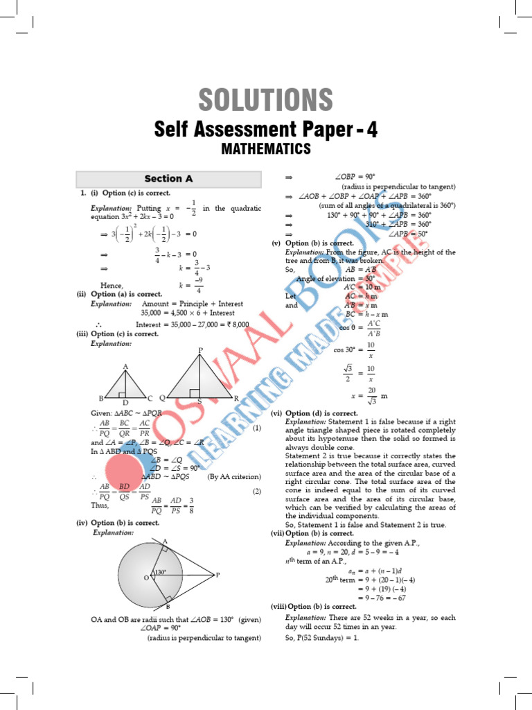 Https App - Oswaalbooks.com Download Sample-Qp Subsolution 348a4-2 | PDF | Matrix (Mathematics ...