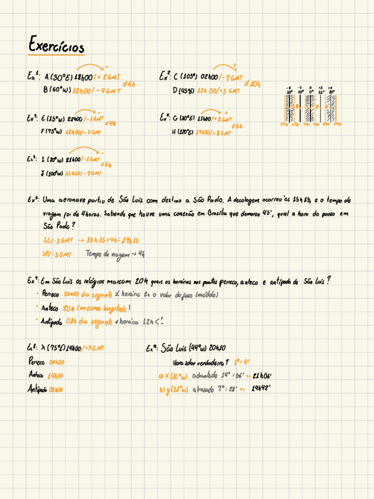 Geografia Exercícios 1 | PDF | Horário de Greenwich | Astronomia